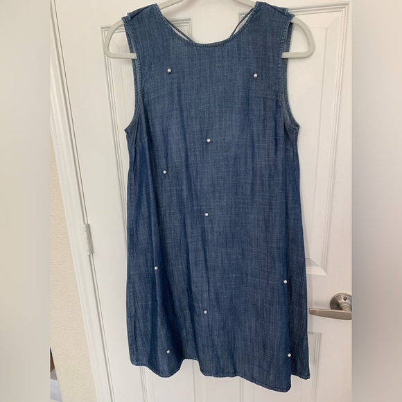 Blue Rain | Dresses | Blue Rain Denim Dress With Pearls | Poshmark